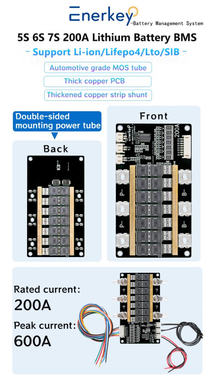 Enerkey Hardware BMS 6S 200A Lto Battery Protection Board with Balance ...