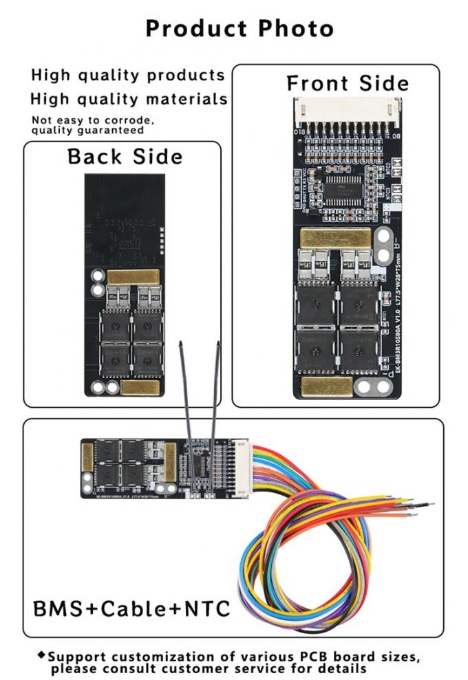 Enerkey 3S 4S 12V 80A 9S 10S 36V Li-ion BMS with NTC 5S 6S 7S 24V for 3.7V Power Battery 18650 3 ...